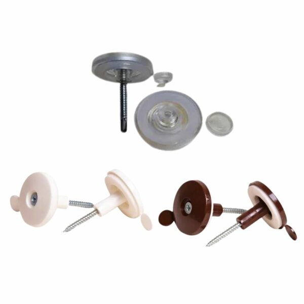 16mm Twin Wall Fixing Buttons With Screws | 10 Pack | Cut Plastic Sheeting